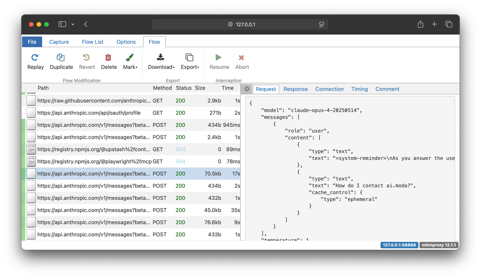 Tutorial: Intercept Claude Code Requests